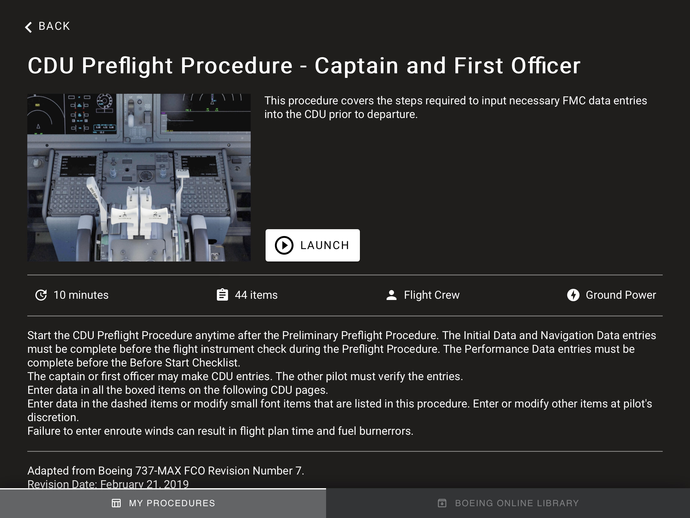 boeing 737 procedures